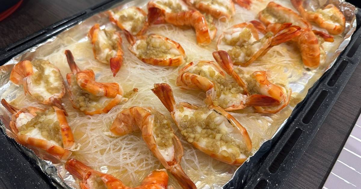 Steamed Prawns with Garlic and Vermicelli 蒜蓉粉絲蒸蝦 Recipe by Joyce and ...