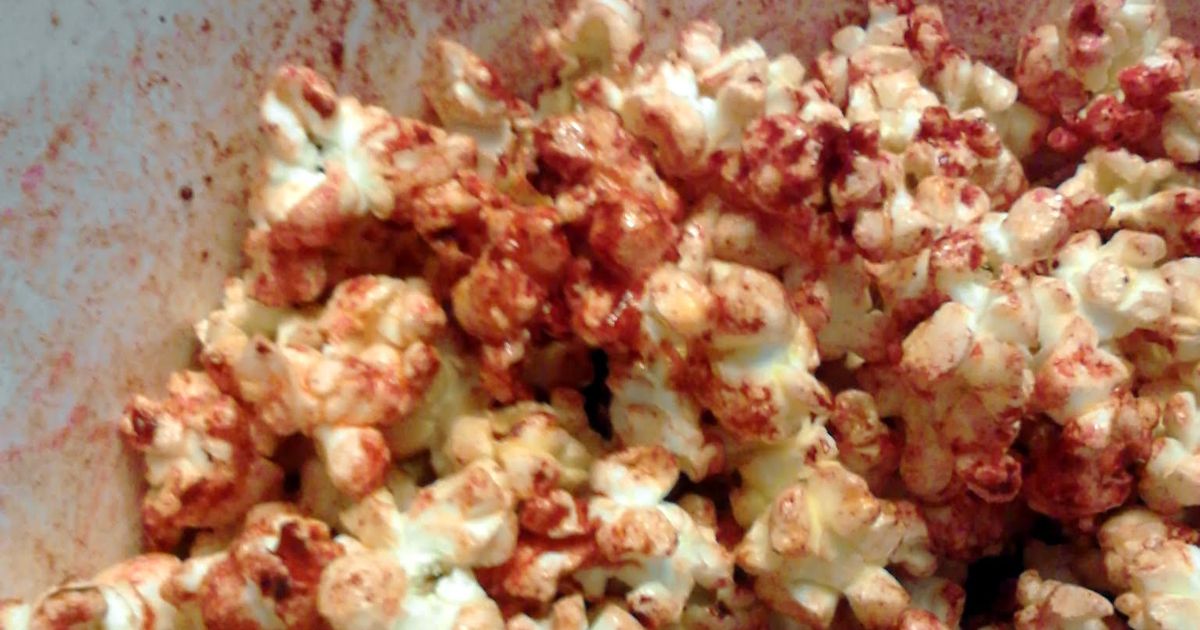 Spooky Bloody Popcorn ~ Halloween Recipe By Renee