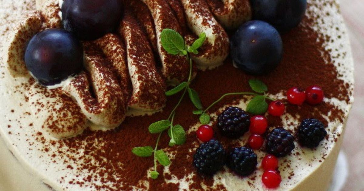 Decorated Cafe Mocha Cake Recipe by cookpad.japan