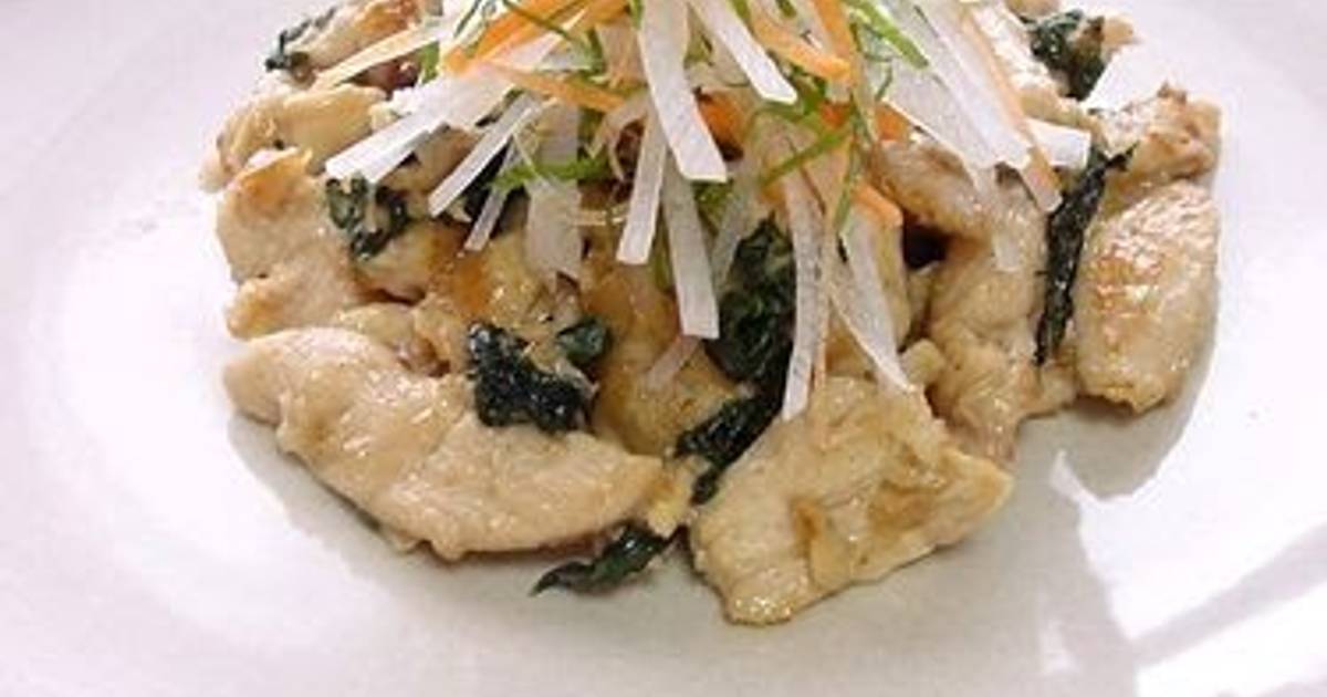 Stir-Fried Chicken Breast with Shiso Leaves Recipe by cookpad.japan ...