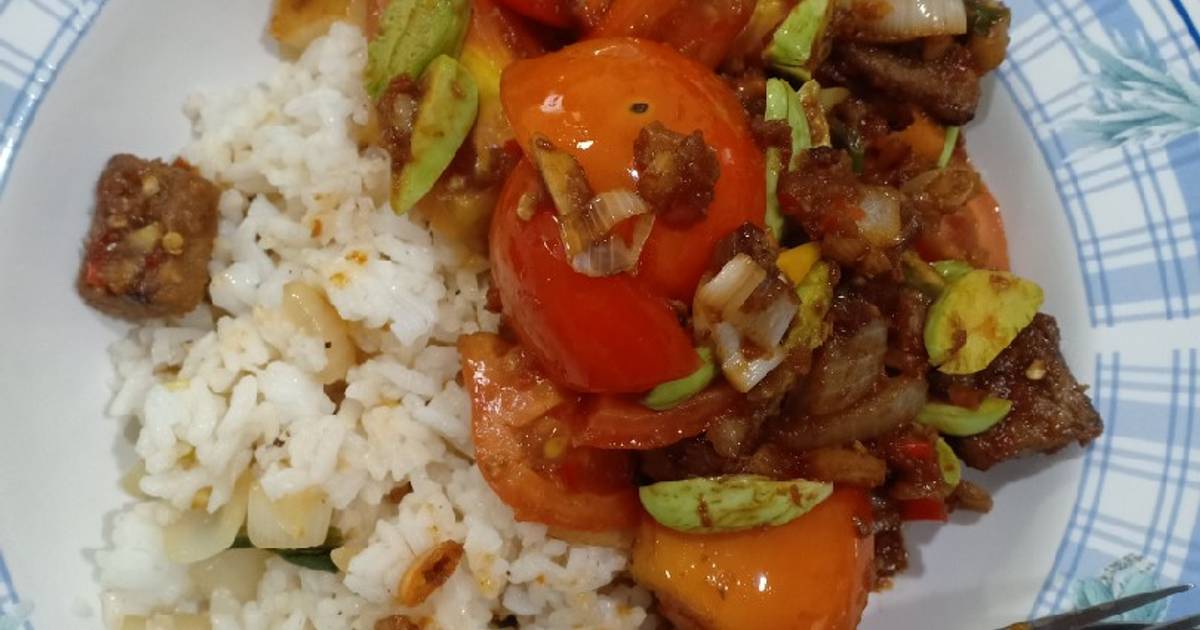Resep Nasi sapi pete mercon 😂 oleh dr. Natalia Momo - Cookpad