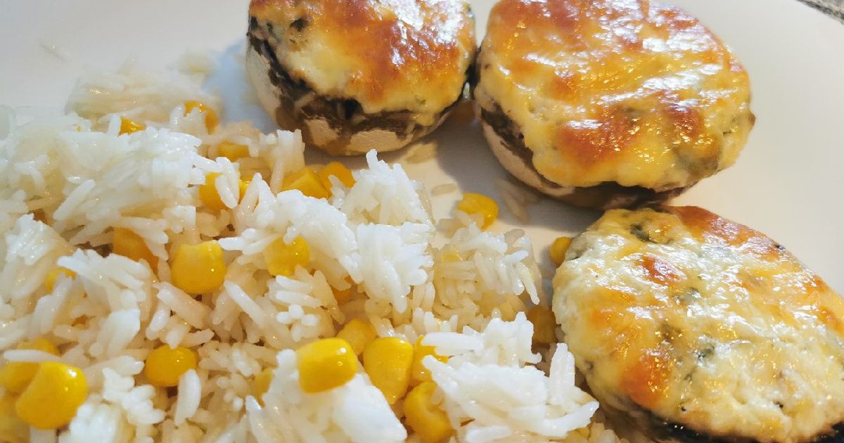 Juhtúróval Töltött Gomba és Kukoricás Basmati Rizs | Schnörch Katalin ...