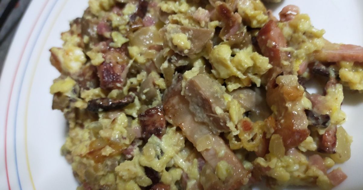 Revuelto De Huevos Con Bacon Receta de Lucía- Cookpad