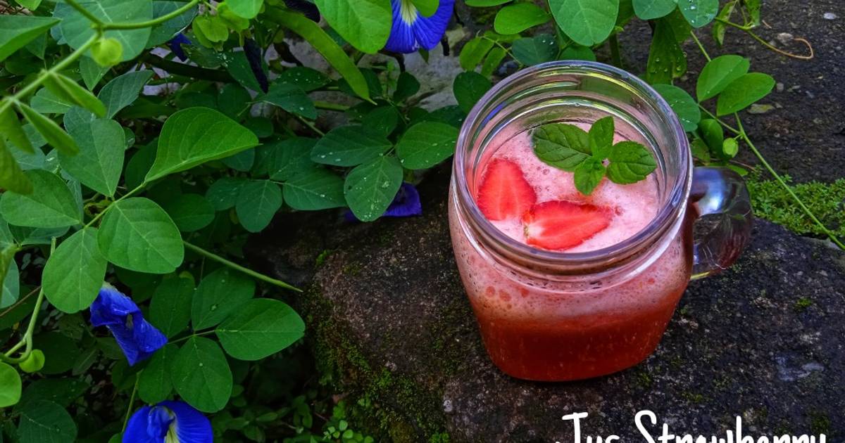 825 resep strawberry juice jus stroberi enak dan sederhana ala rumahan ...