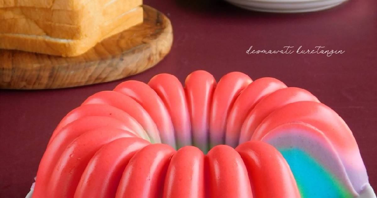 Resep Puding Roti Tawar Rainbow oleh desmawati kuretangin - Cookpad