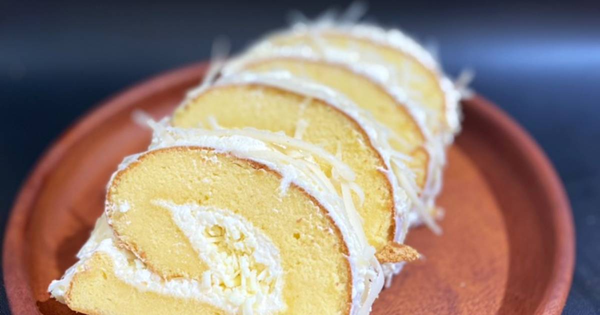 Resep Bolu gulung cream cheese (6 telur) oleh Angeline Hosen - Cookpad