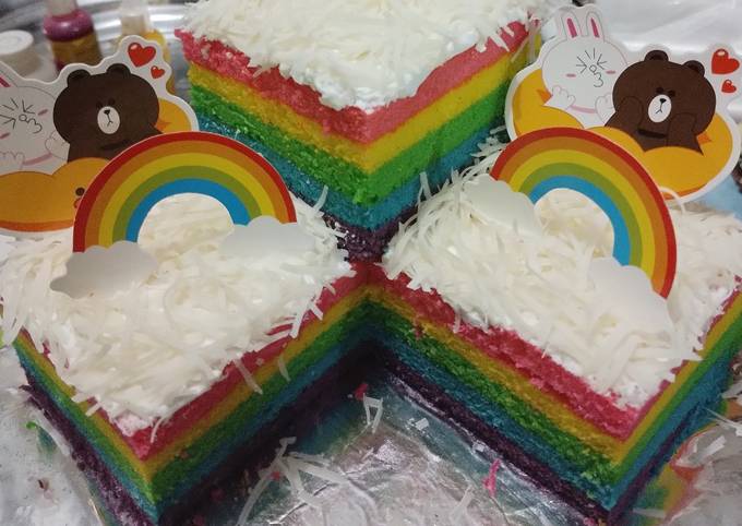 Resep Steam Rainbow Cake oleh rizKitchen - Cookpad