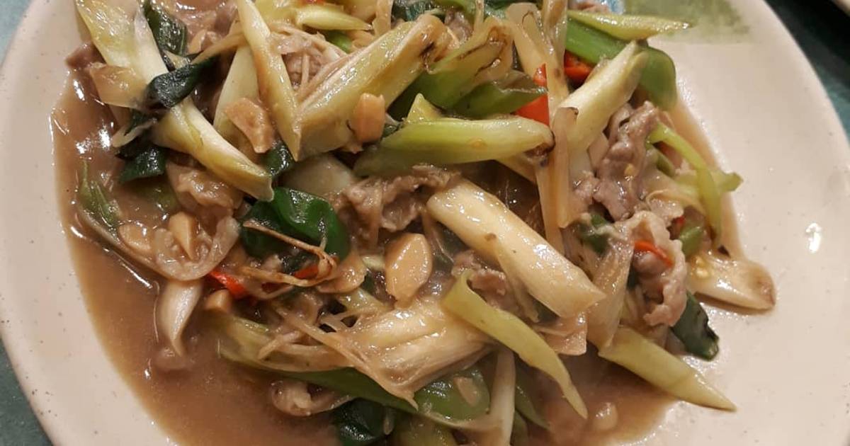 Resep Daging sapi tumis jamur enoki & daun bawang pre oleh Fifit Feng ...