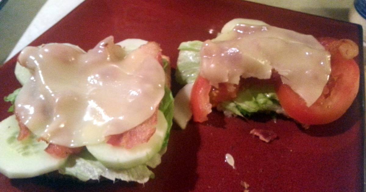 low carb open-faced BLT Recipe by Joel - Cookpad