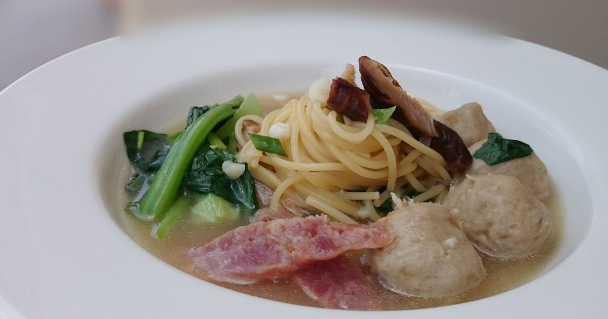 Spaghetti In Meatball And Chinese Sausage Broth Recipe By Lyii G