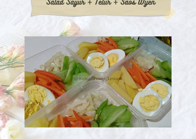 Resep Salad sayur + telur + saos wijen oleh Nendah Lestari - Cookpad