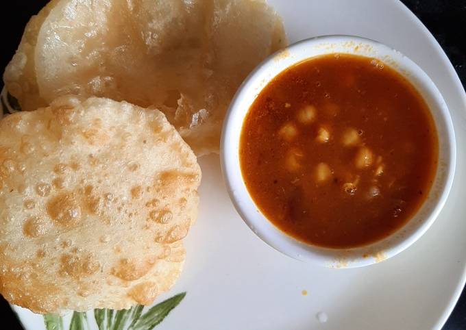 Chole bature or refined flour puris Recipe by Reema's Cozy Kitchen ...