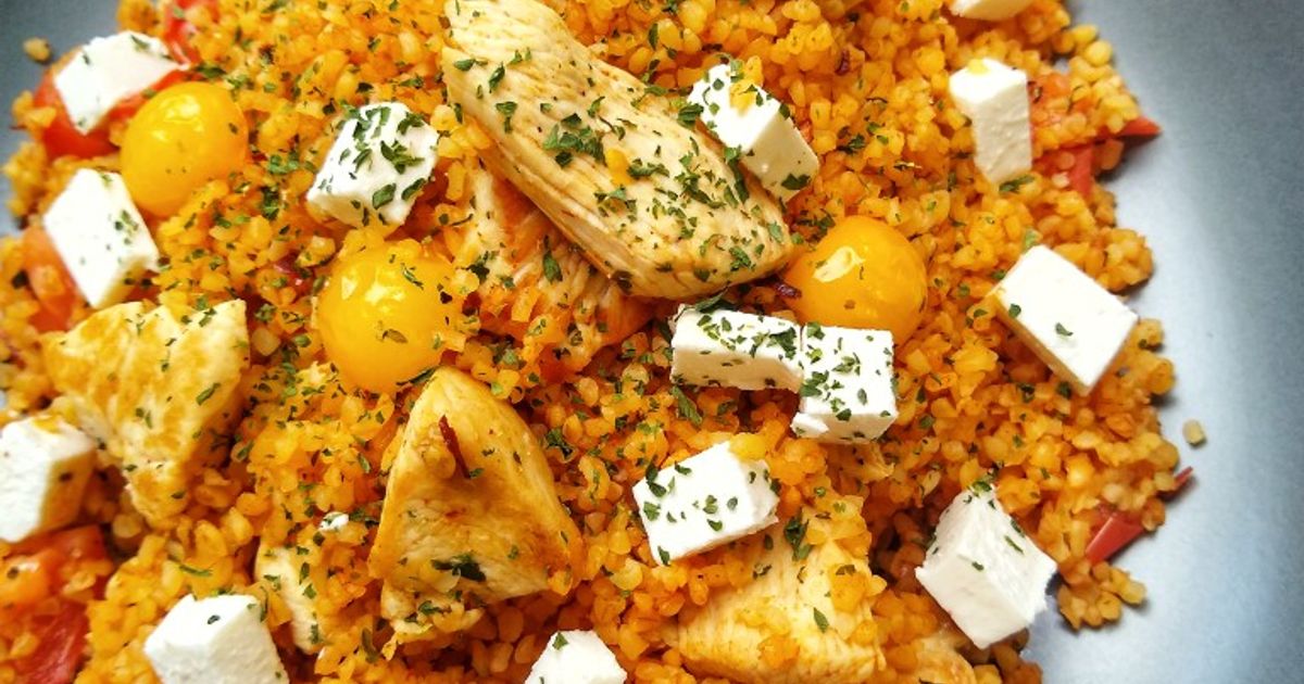 Bulgur Wheat With Chicken, Feta & Tomatoes Recipe by Natalie Marten ...