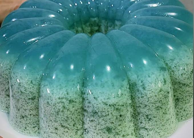 Resep Puding blue ocean (lumut bunga telang) oleh Mami's Kitchen - Cookpad