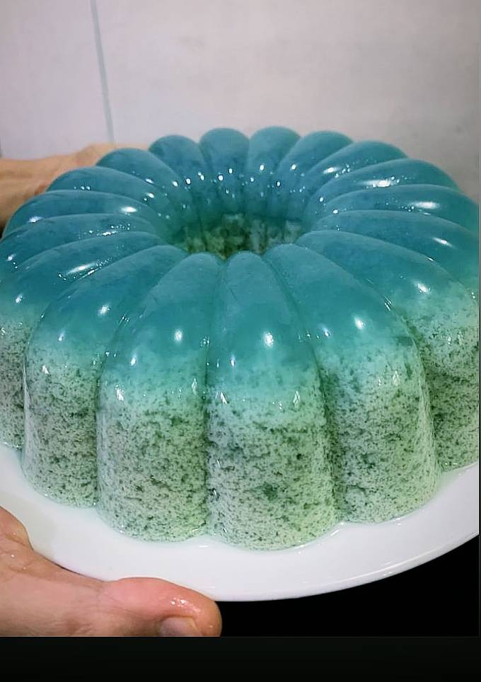 Resep Puding blue ocean (lumut bunga telang) oleh Mami's Kitchen - Cookpad