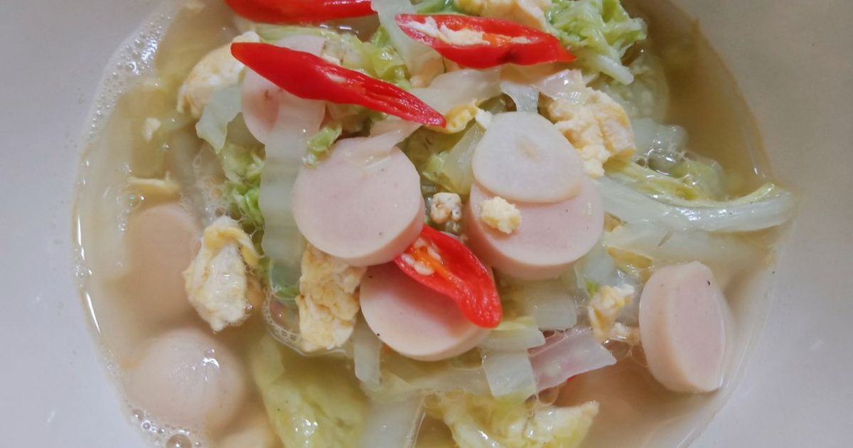 Resep sawi putih kuah telur utuh rumahan enak dan mudah - Cookpad