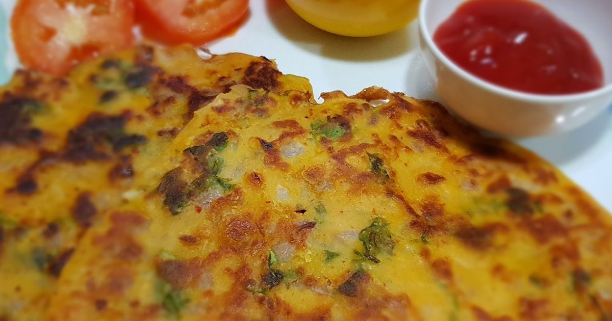 Tomato Omelette (Besan Ka Chilla) Recipe by Janvi Pankaj Changlani ...