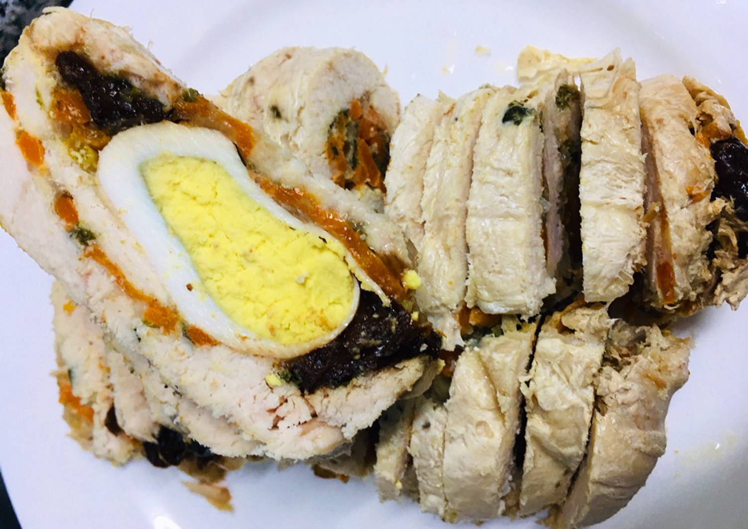 Arrollado de pollo Receta de Daniela Burgos- Cookpad