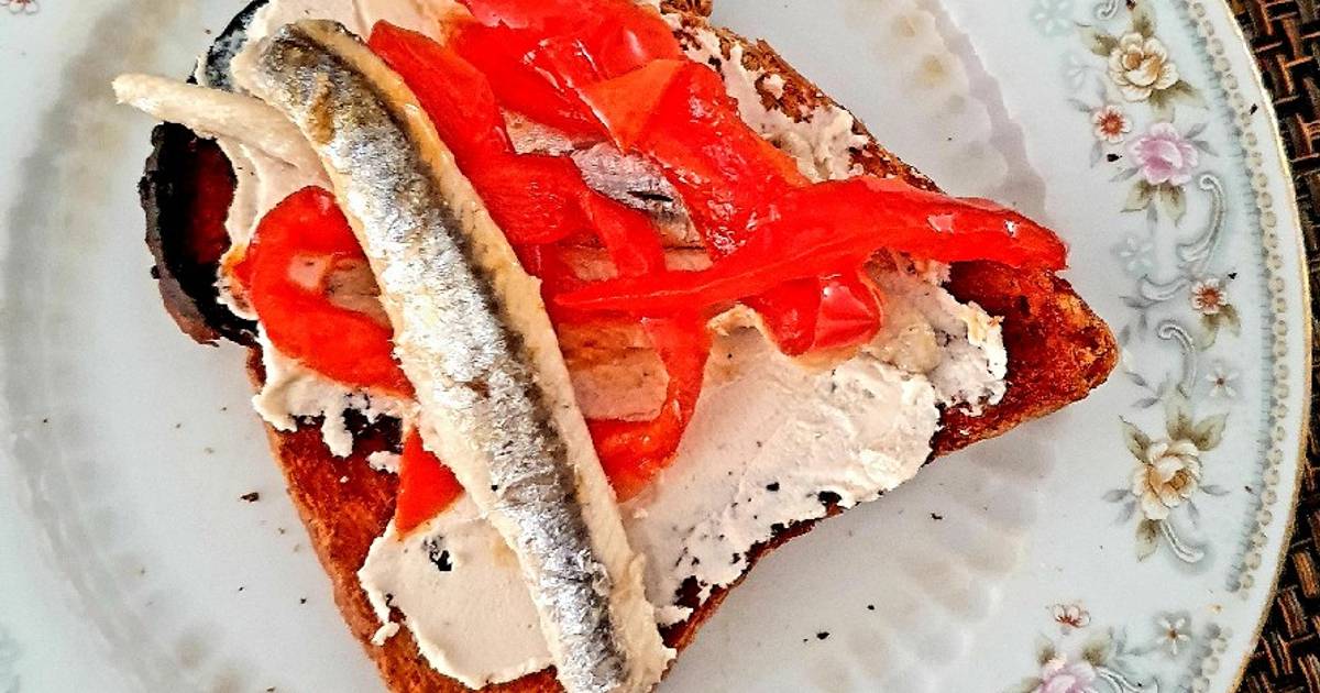 Tostada boquerones - 14 recetas caseras- Cookpad