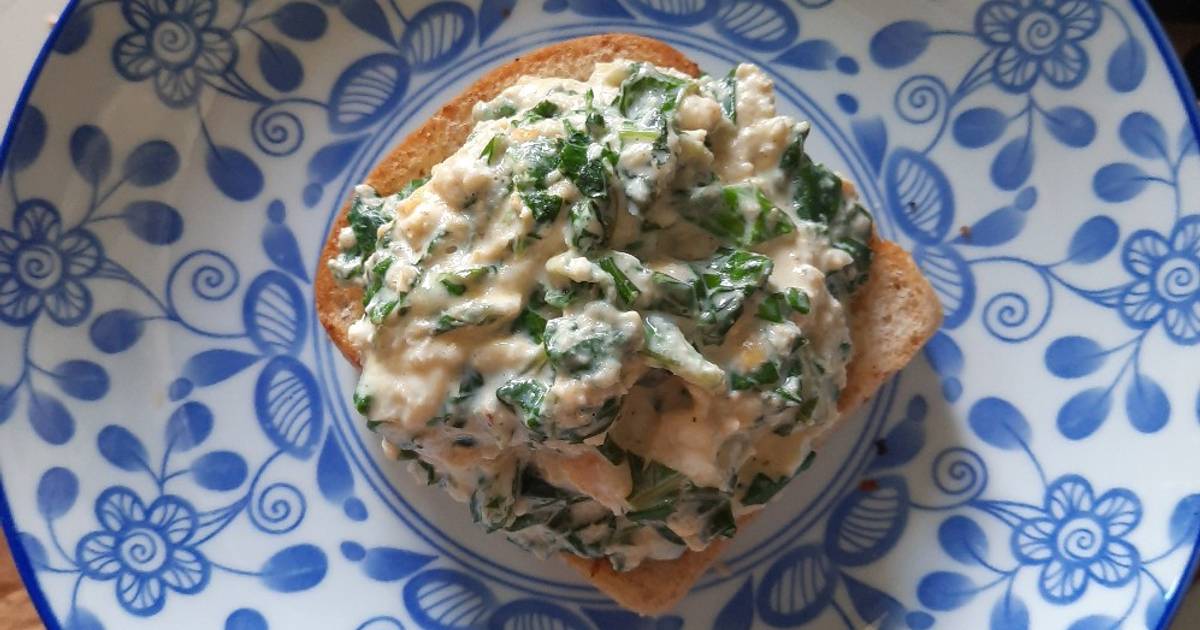 สูตร ขนมปังปิ้งหน้าผักโขมชีส โดย DA Suchada - Cookpad