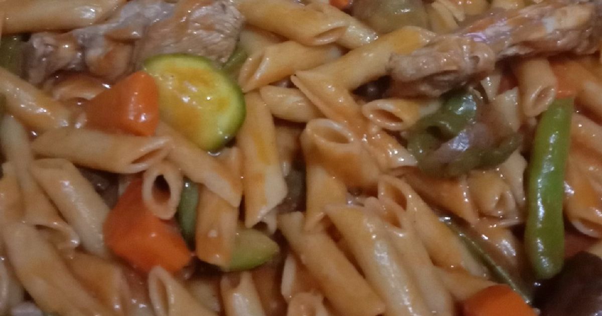 Pasta Chicken Veggies Recipe by Jo Sie