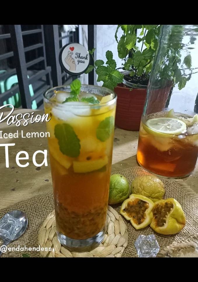 Resep Es Teh Lemon Markisa | Passion Fruit Lemon Tea 💛🫖 oleh Endah Mumpuni - Cookpad