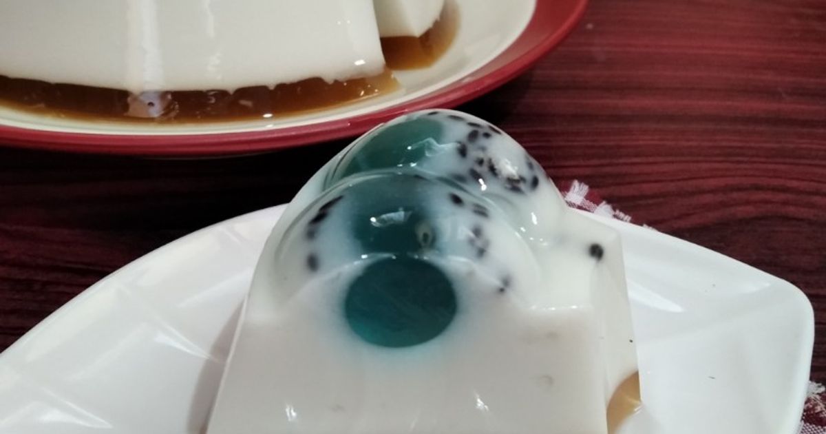 Resep *Pudding Teh Susu Jelly Ball Bunga Telang* oleh ati dewanthi ...