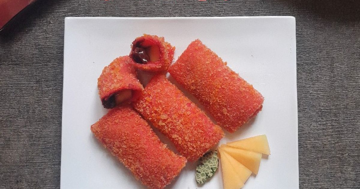 Resep Risoles Red Velvet Isi Melon Coklat oleh Mutiarisa - Cookpad