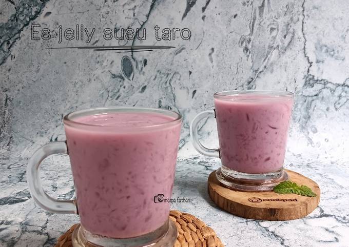 Resep Es jelly susu taro oleh Mama fathan - Cookpad