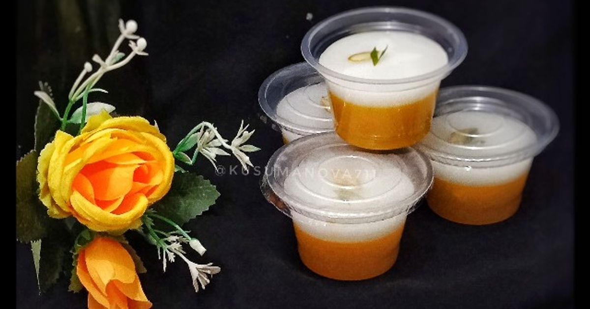 Resep cara membuat puding waluh fla santan rumahan enak dan mudah - Cookpad