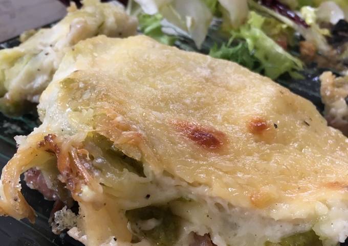 Gratin de ravioles aux champignons et lardons de Chachou - Cookpad