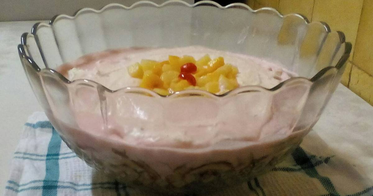 Raspberry Jelly and Fruit Cocktail Trifle Recipe by Thamsi Mtshali ...