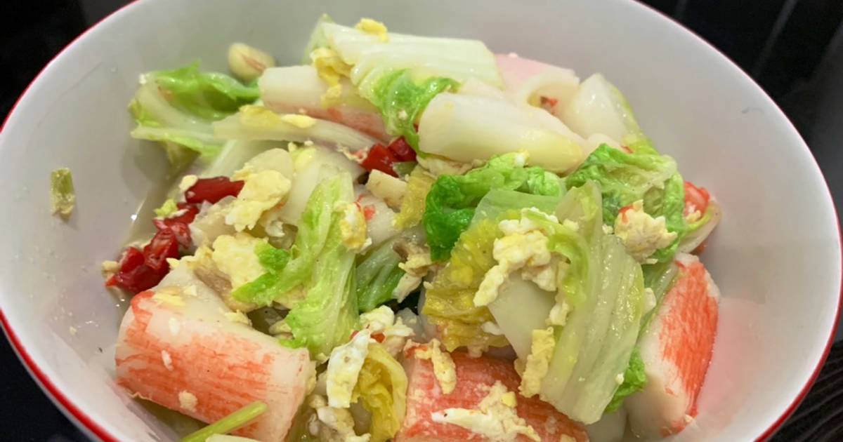 Resep Sawi Putih with Crab Stick oleh R_J_T - Cookpad
