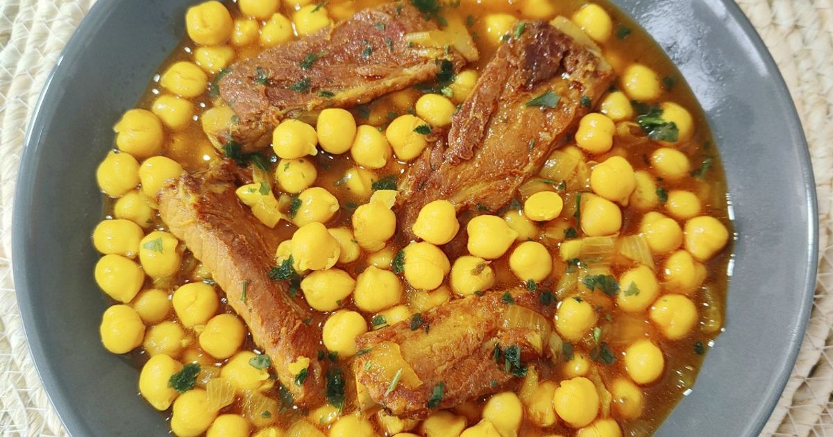 Potaje De Garbanzos Con Costillas Barbacoa Receta de Encar- Cookpad