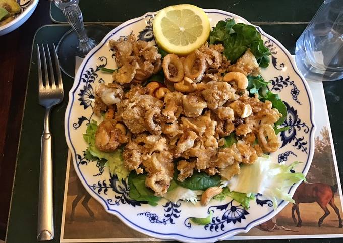 675. California Farm Fried Calamari Cashew Salad Recipe by Hobby ...