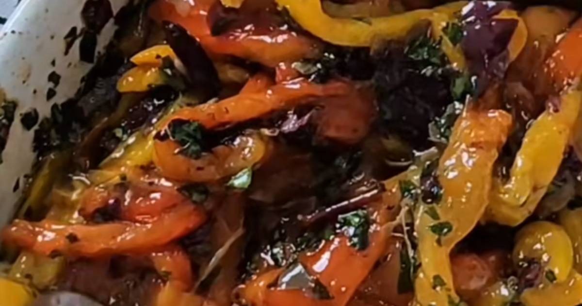 Pimentos assados com ervas e azeitonas Receita por Bartolomeu Sousa ...