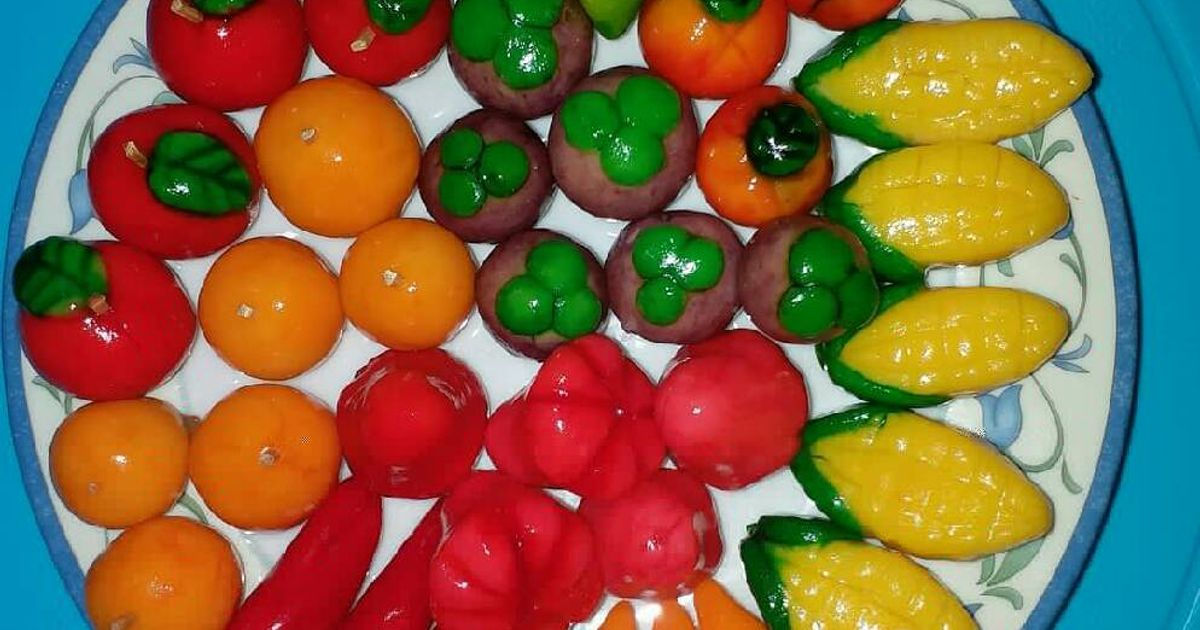 Resep Kanom Look Choup (Kue Buah Mini Thailand 🍓🍅🍊🍉🍇🍎) oleh fen.b.y ...