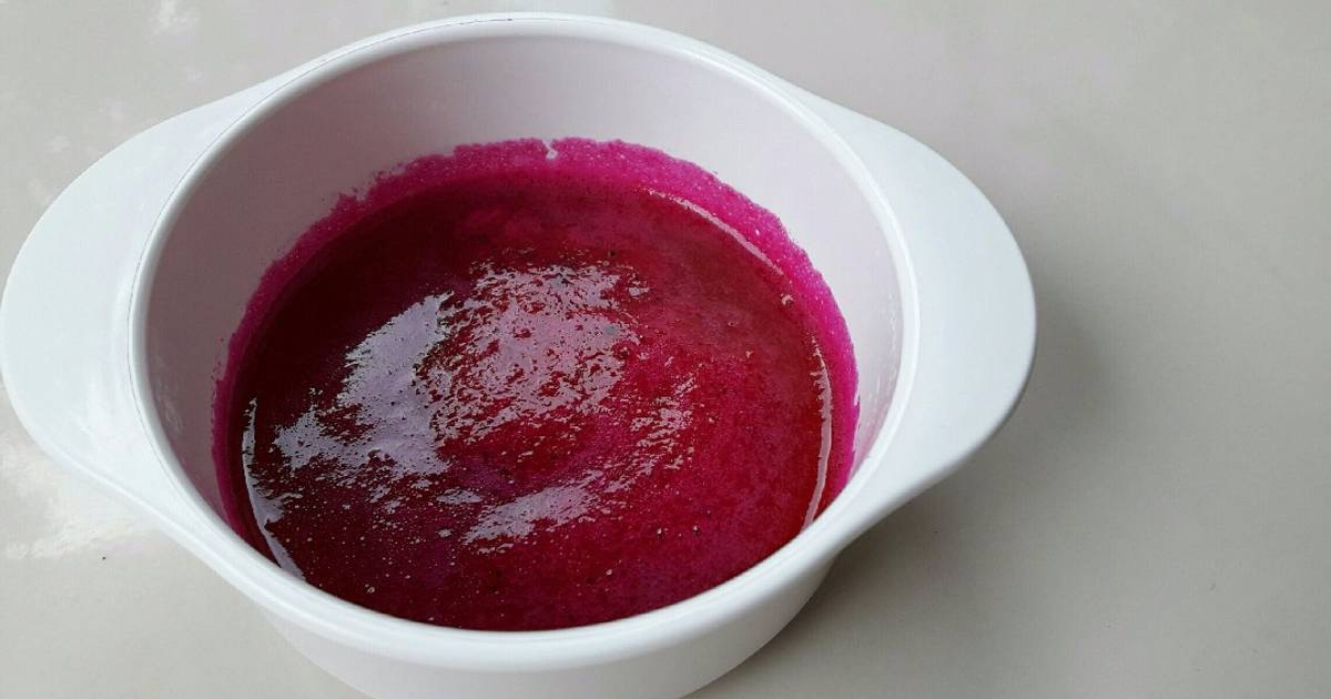 Resep Puree buah naga MPASI 6BULAN oleh Alfiani Fauziah - Cookpad