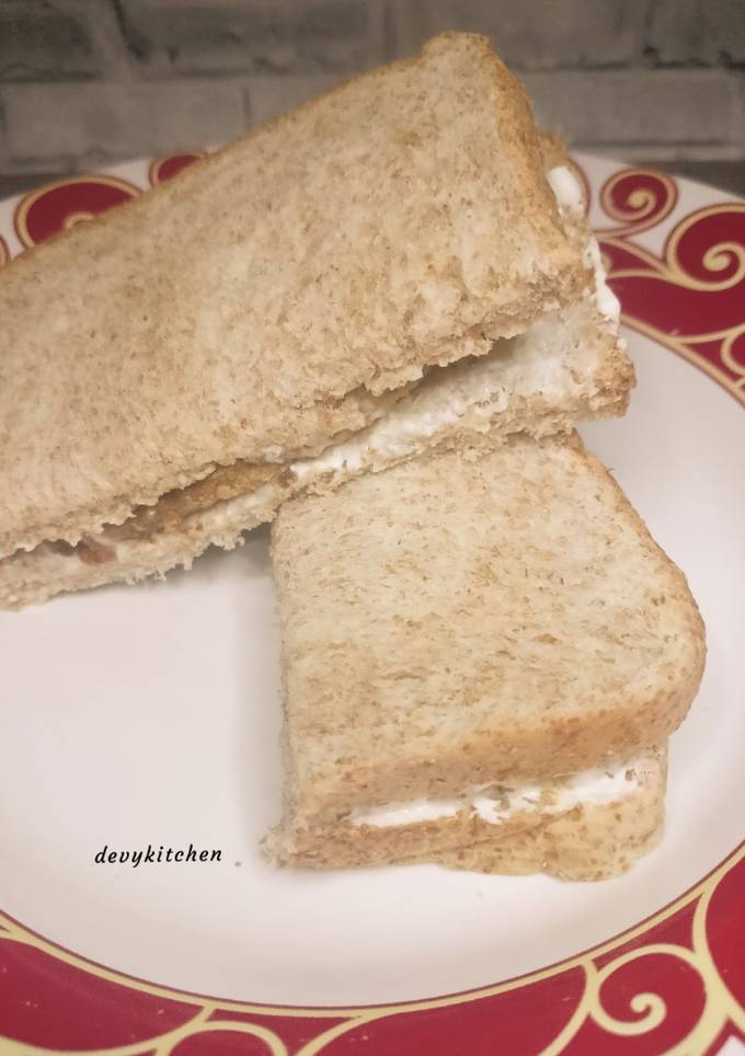 Resep 724. Roti Gandum (Burger/Sandwich) Tahu Bakar & Cream Cheese oleh ...