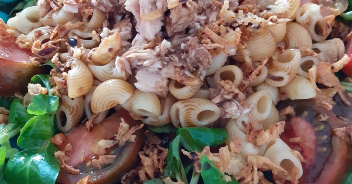 Ensalada de pasta tiburón con atún y verduras - 7 recetas caseras- Cookpad