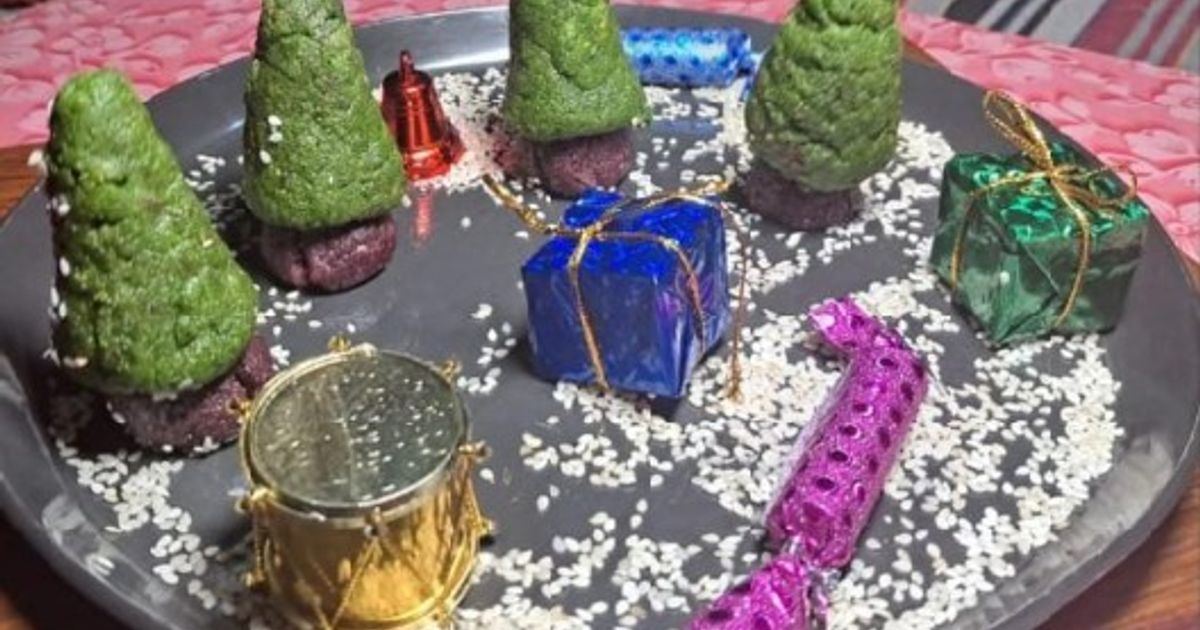 Sesame Mawa Christmas Tree 🎅 🎄 Recipe by Archana Devi ( Chaurasia ...