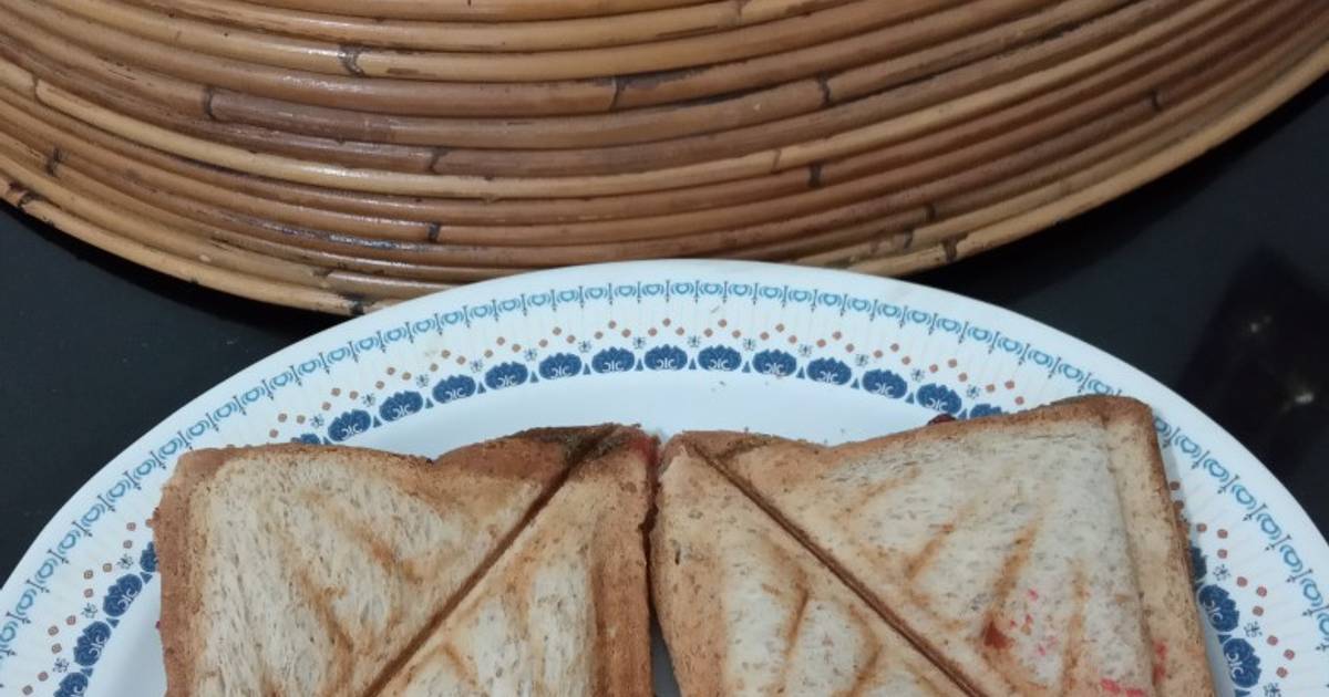 Resep Roti Sandwich Gandum Bakar Isi Selai Strawberry And Greentea Oleh