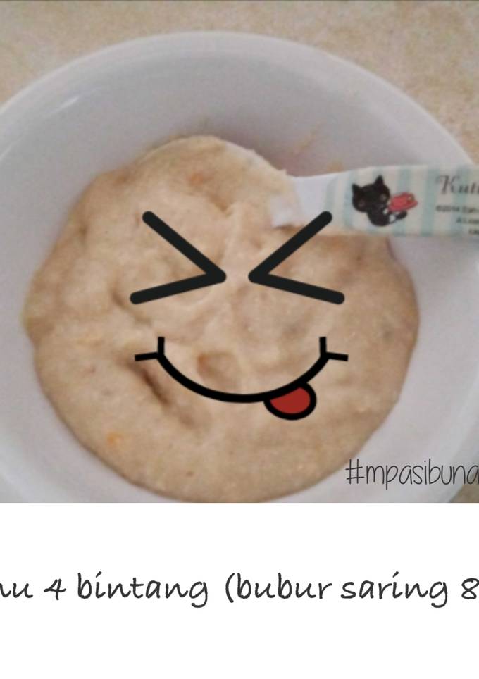 Resep Menu 4 bintang (bubur saring ayam tempe sayuran 8m+) oleh Mama ...