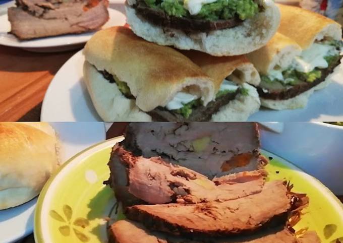 Sándwich mechada chilena en marraqueta Receta de normitagana (Cocina ...