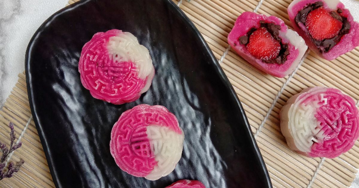Resep Snow Skin Mooncake (Coklat Stroberi Goji Berry) oleh Adelia ...