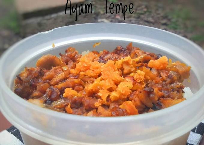 Resep MPASI 9m -Nasi Tim Ayam Tempe oleh maretha rizky - Cookpad
