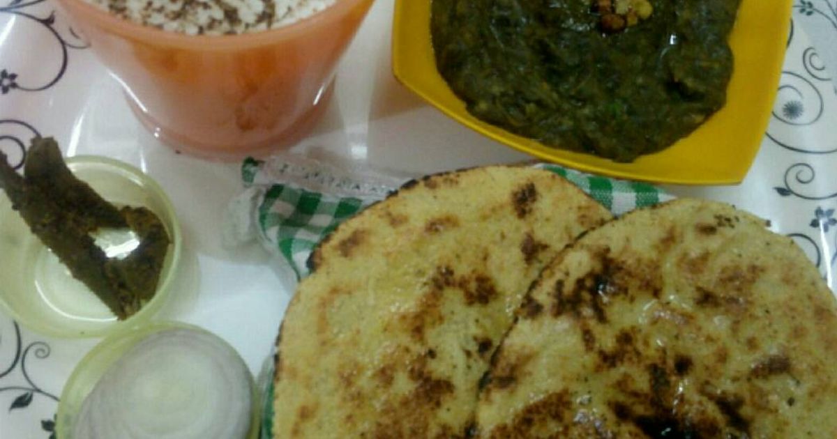 Palak Saag, Makke Ki Roti With Buttermilk Recipe by Anita Uttam Patel ...