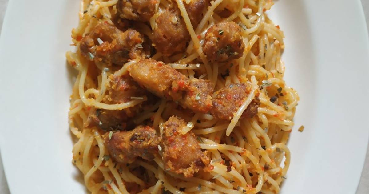 Resep Spaghetti Ayam Bawang oleh arintiya - Cookpad