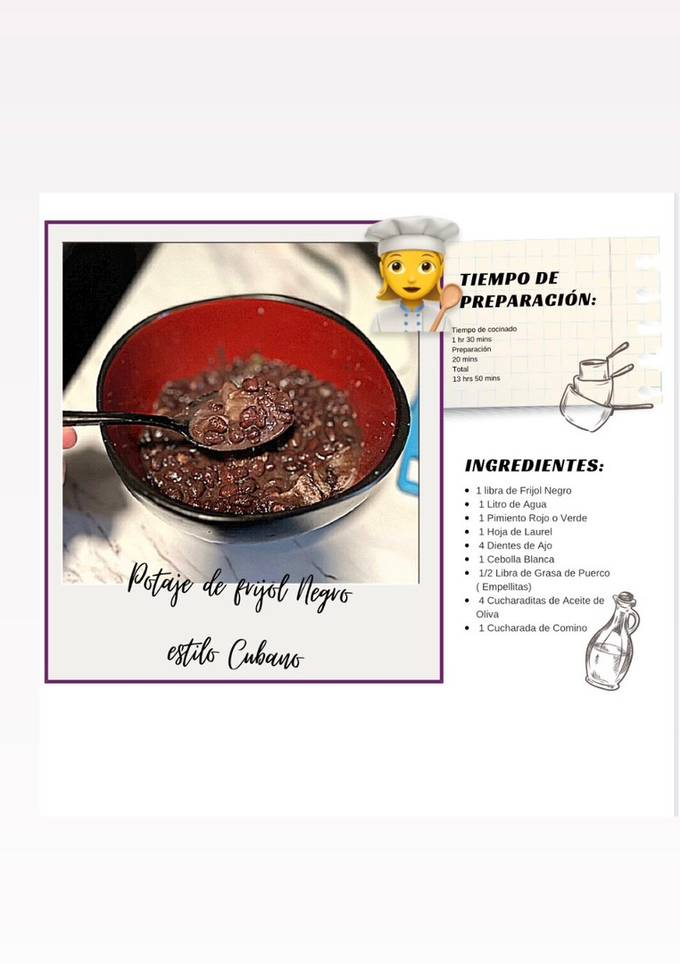 Potaje de frijol negro estilo cubano 🇨🇺 Receta de cocina con Alexa- Cookpad