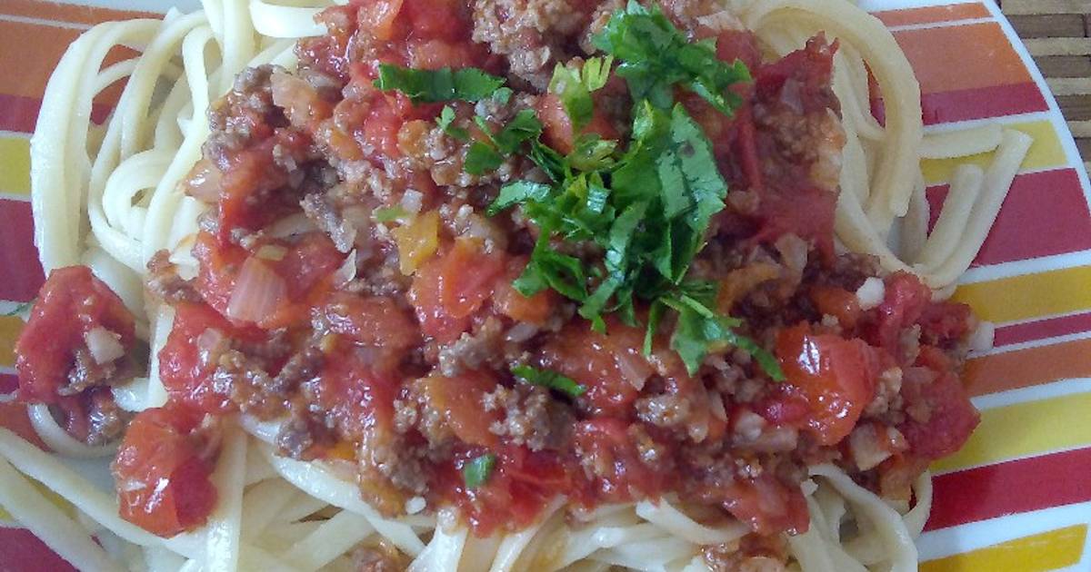 Fideos con carne molida - 491 recetas caseras- Cookpad